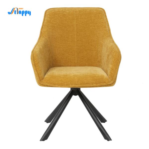 Quality Yellow Modern Design Rotating Dining Chair Iron Frame With Low Back Dc-7536 for sale