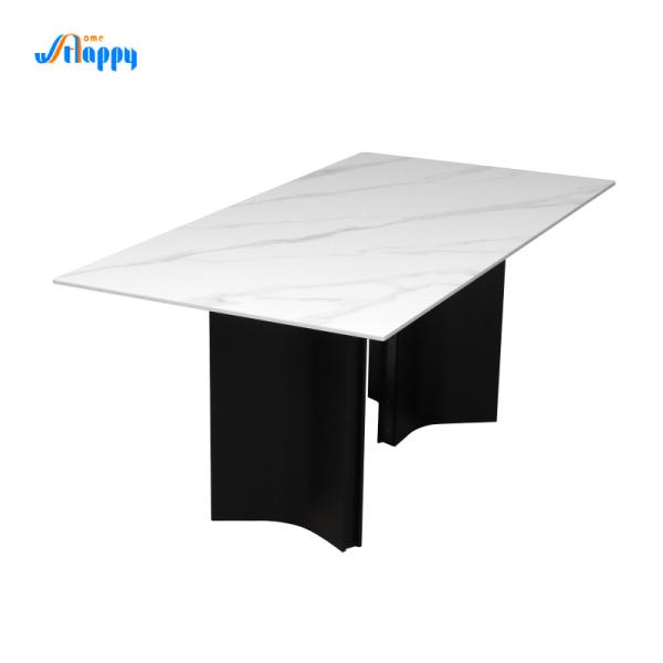 Quality 1800mm Modern Design Ceramic Top Dining Table DT-1019 With Flat Packed for sale