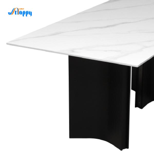 Quality 1800mm Modern Design Ceramic Top Dining Table DT-1019 With Flat Packed for sale