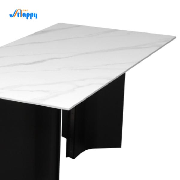 Quality 1800mm Modern Design Ceramic Top Dining Table DT-1019 With Flat Packed for sale
