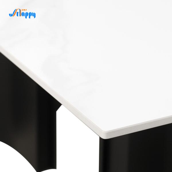 Quality 1800mm Modern Design Ceramic Top Dining Table DT-1019 With Flat Packed for sale