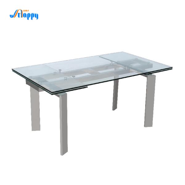 Quality Contemporary DT-31120 Adjustable Glass Dining Table KD Type With 2000mm Size for sale