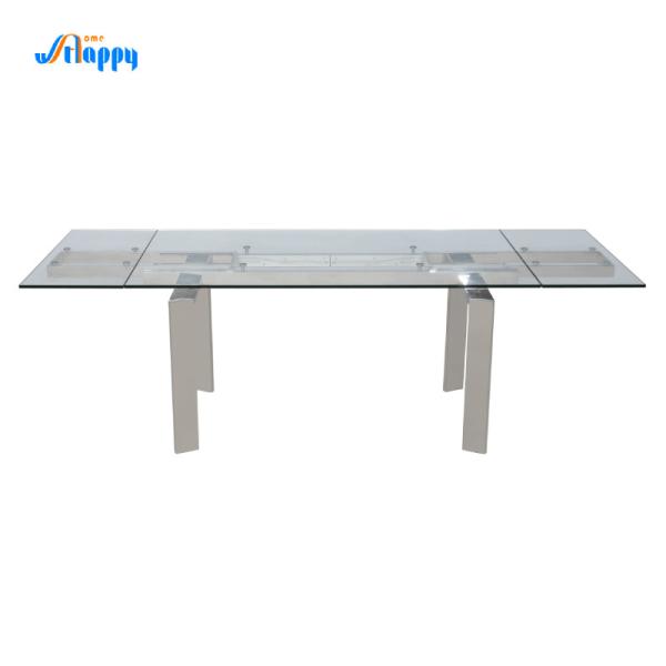 Quality 2000mm Length Rectangular Extendable Dining Table With Glass Top  DT-31120 for sale