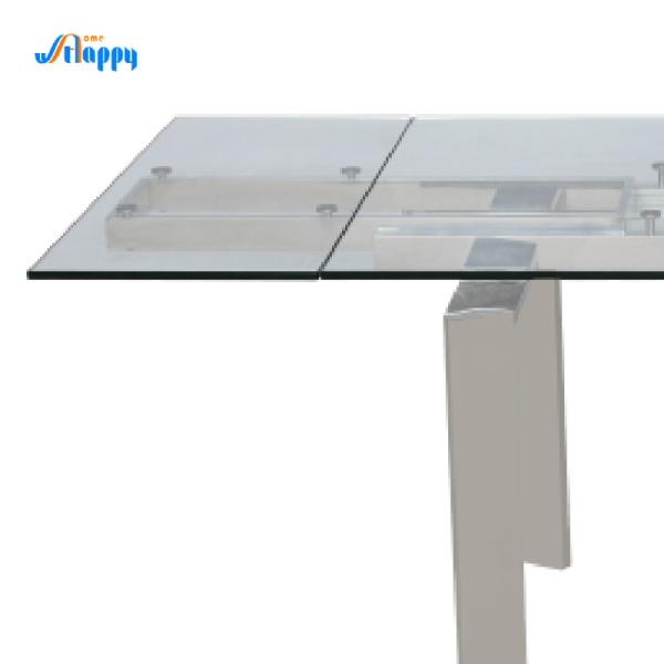 Quality 2000mm Length Rectangular Extendable Dining Table With Glass Top DT-31120 for sale
