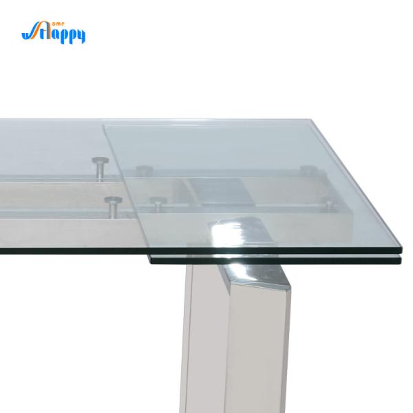 Quality 2000mm Length Rectangular Extendable Dining Table With Glass Top DT-31120 for sale