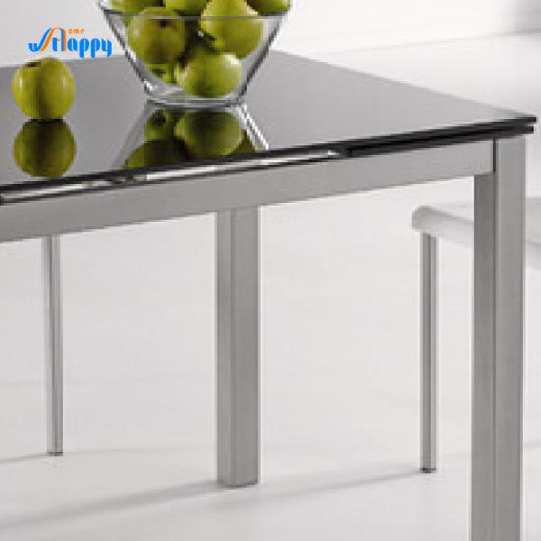 Quality 700mm Width Bespoke Glass Extendable Dining Table With Metal Legs DT-914-110 for sale