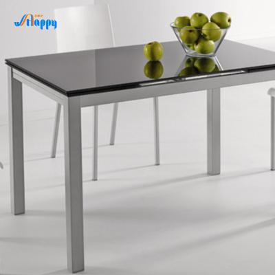 Cina 700 mm di larghezza Tavolo da pranzo estensibile in vetro su misura con gambe in metallo DT-914-110 in vendita