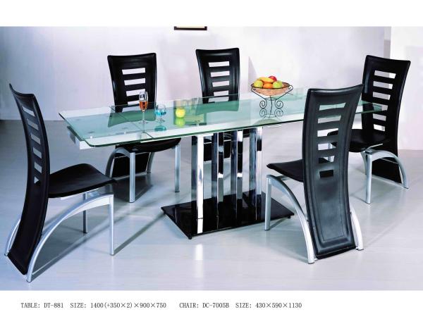 Quality 2100mm Length Frosted Glass Dining Table With Extensible Design DT-881 for sale