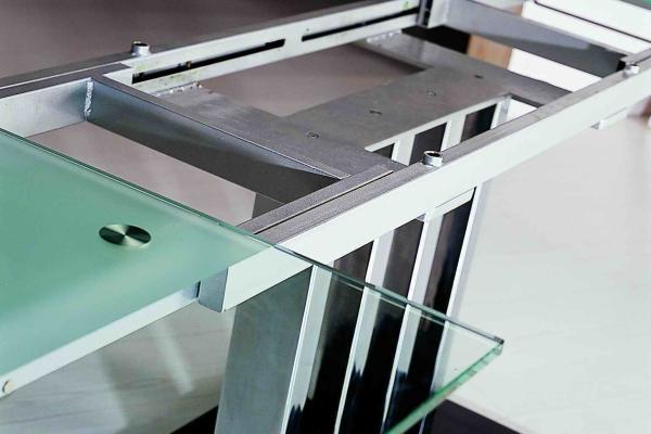 Quality 2100mm Length Frosted Glass Dining Table With Extensible Design DT-881 for sale