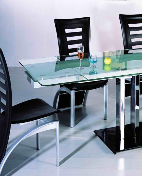 Quality 2100mm Length Frosted Glass Dining Table With Extensible Design DT-881 for sale