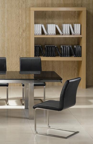 Quality 2700mm Length Black Extendable Glass Dining Table Dt-0905 With Stainless Steel for sale