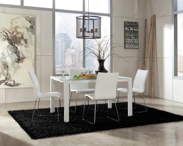 Quality Tempered Glass Top Extendable Glass Table DT-970 90cm Width For Showroom for sale