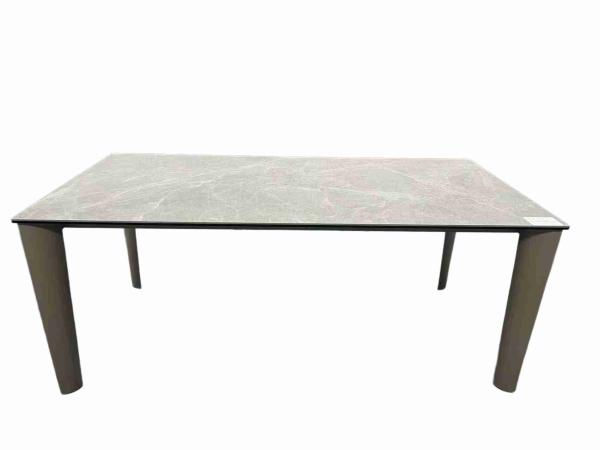 Quality 1500*850mm Ceramic Dining Table With Fixed Type Light Grey Metal Base Dt-1037 for sale