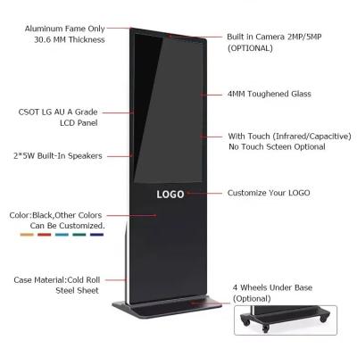 China 350cd/M2 Floor Standing Android Indoor Digital Display Screens 32/43/50/55/65 for sale