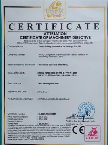 CE - Yantai Sailing Automation Technology Co., Ltd.