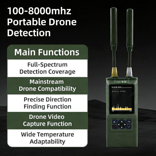 Quality 100-8000MHZ drone detector handheld drone detection 1~3km drone detection distance for wearable use ladasky ldkw08 for sale