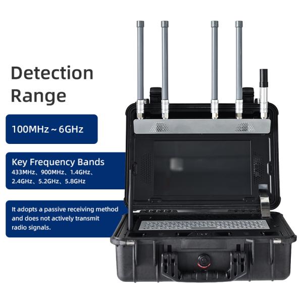 Quality 100MHz-6GHz Wideband Portable Spectrum Analyzer Drone Detector FPV & Digital UAV Detection with Real-time Video Snapshot 5km RF Signal Finder for Prison & Airport Security for sale