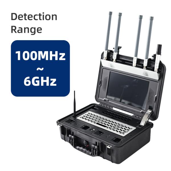 Quality 5km UAV 100M-6Ghz Fpv Dron Detector Portable  Detection System Dji Autel 2.4G 5.8G IP65 Remote Control Alarm Location Tracking for sale
