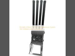 Système de suppression de signal de drone portable à 4 bandes 700-1200 MHz avec ventilateur de refroidissement