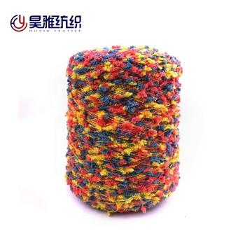 Cina 1/3.8NM 100% poliestere morbido peloso tinto filato tropicale in sezioni per tessuti per abbigliamento in vendita