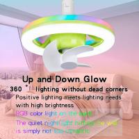 China Ceiling Fan E27 Socket Light With Remote Adjustable Smart LED Fan RGB for sale
