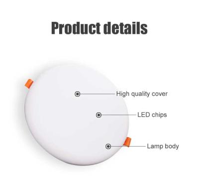 China Round Square Surface Mount Led Skd Panel Light Aluminium Rohs Led Ceiling Light Frameless Slim Adjustable Recessed Pane for sale