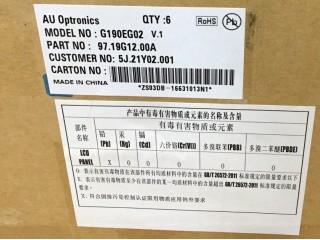 China Horas do ≥ 50K da vida de G190EG02 V1 19,0 AUO, com motorista do diodo emissor de luz, parte superior I/F, resíduo metálico    Produção em massa desde junho de 2011 OverviewSpecs à venda