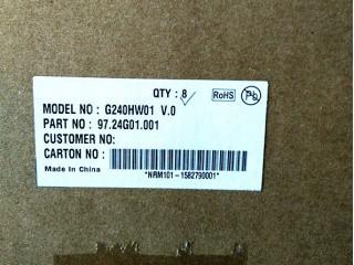 Cina G240HW01 V0    AUO 24,0   Lampadina di WLED, con il driver del LED, 6/8 di bit, metallina in vendita