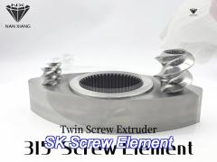 Triple Flight Extruder Screw Element Single Spline Shaft for Plastics Rubber Compounding