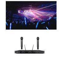 China 4 Channel Wireless Microphone System , Pro UHF Cordless Mic Set Handheld for sale