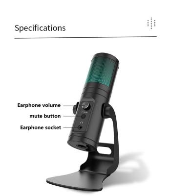 Cina Microfono a condensatore da tavolino USB2.0 per Live Streaming 20Hz-20KHz in vendita