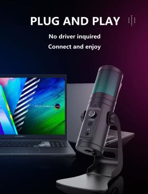 China Micrófono del micrófono 75ma de la grabación del metal 98db SNR USB para Live Streaming Music en venta