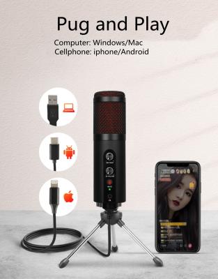 China Microfone da gravação de USB do Mac de Windows para o ODM do OEM de Live Streaming Music à venda