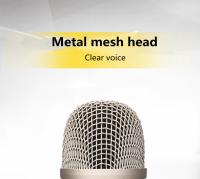 China Metal Mesh Head Studio Condenser Microphone For Live Streaming 180mm for sale
