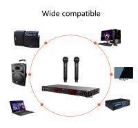 China UHF Dual-Channel Lavalier Wireless Microphone System with LCD Screen for sale