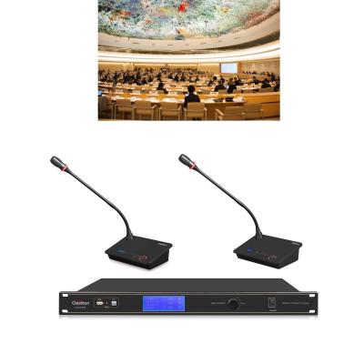 China UHF 2 Draadloos het Confererensysteem 620MHZ-850MHZ van de Kanalen multimicrofoon Te koop