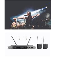 China UHF Dual-Channel Lavalier Wireless Microphone System with LCD Screen for sale