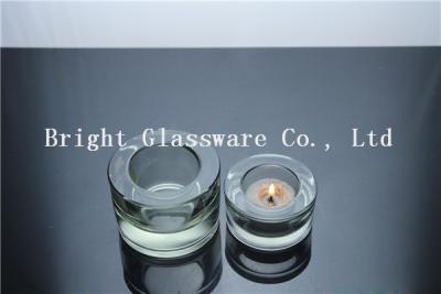 China Cheap Round Small Decorations Glass Candle Holder Wholesale for sale