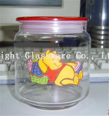 China glass candy jar with custom logo for sale