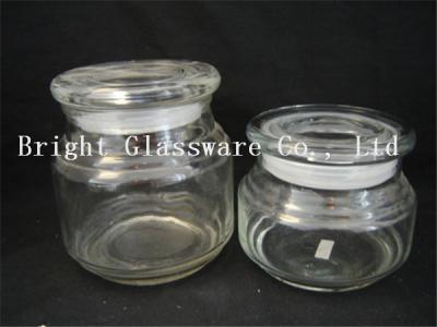 China glass candle jar with lid for sale