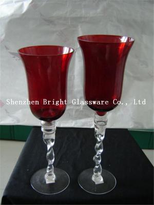 China Romantic Hurricane glass for wedding decoration, glass goblet for sale