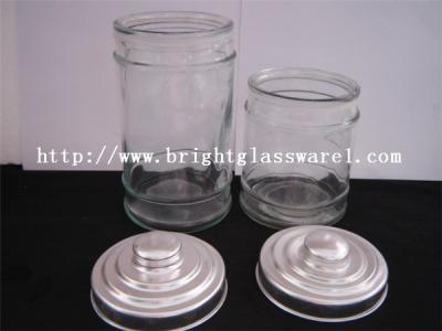 China extremely white glass sugar jar with lid, storage jar wholesale for sale