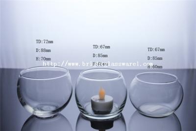 China Round blown glass candle holder for holiday decoration for sale