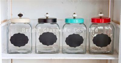 China wholesale cookie jar, glass storage jar with lid, glass container for sale