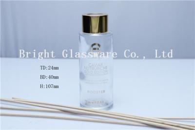 China Custom Logo Glass Diffuser Bottles With Gold Screw Cap for sale
