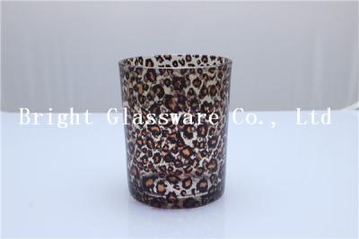 China fashion leopard logo design candle holder, Wholesale Glass Container for sale