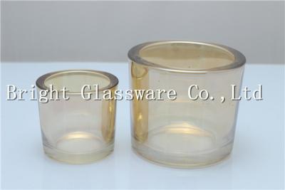 China hot-selling thickness wall glass votive candle holder, spray color candle holder for sale