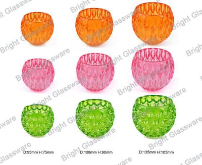 China nice design glass candle container, candle holder make in China for sale