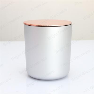 China 2016 Latest design matte silver candle container with rose gold lid for sale