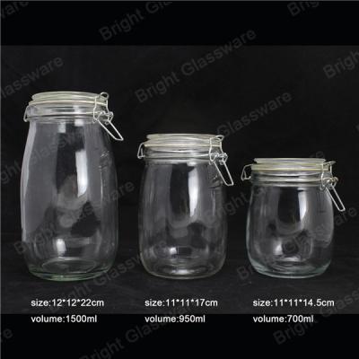 China Made-in-china Cheap Best selling Sealable Glass Jar With Cilp Lid for sale